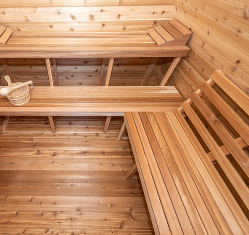 Dundalk LeisureCraft's Knotty Cedar POD Sauna: Ultimate Backyard Luxury & Wellness Retreat