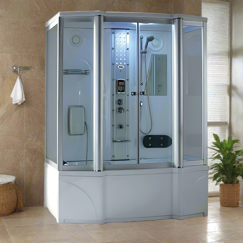 Mesa WS-807A 2 Person Walk-In Steam Shower with Jetted Tub - 67"L x 35